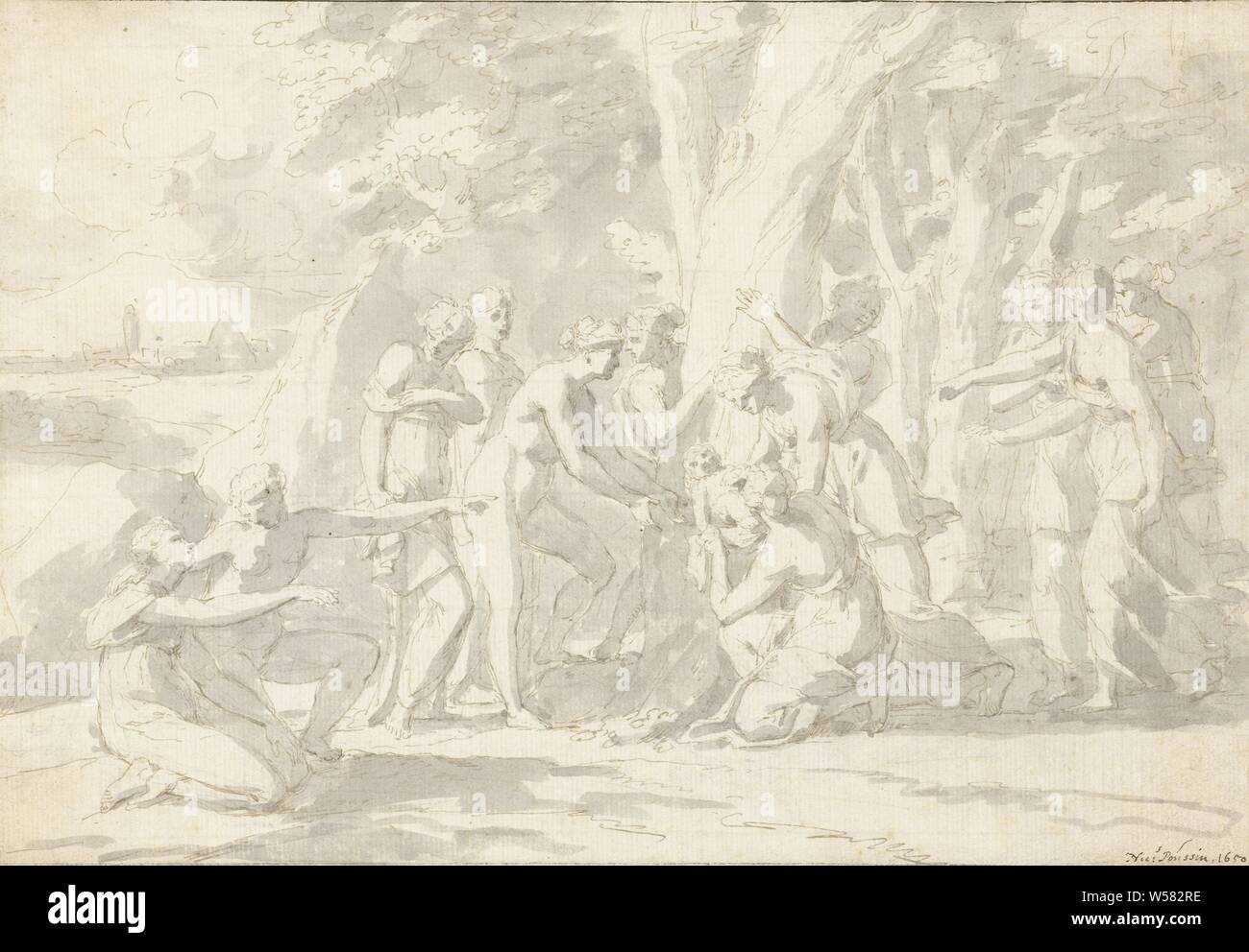 The birth of Adonis from Myrrha transformed into a tree, birth of ...