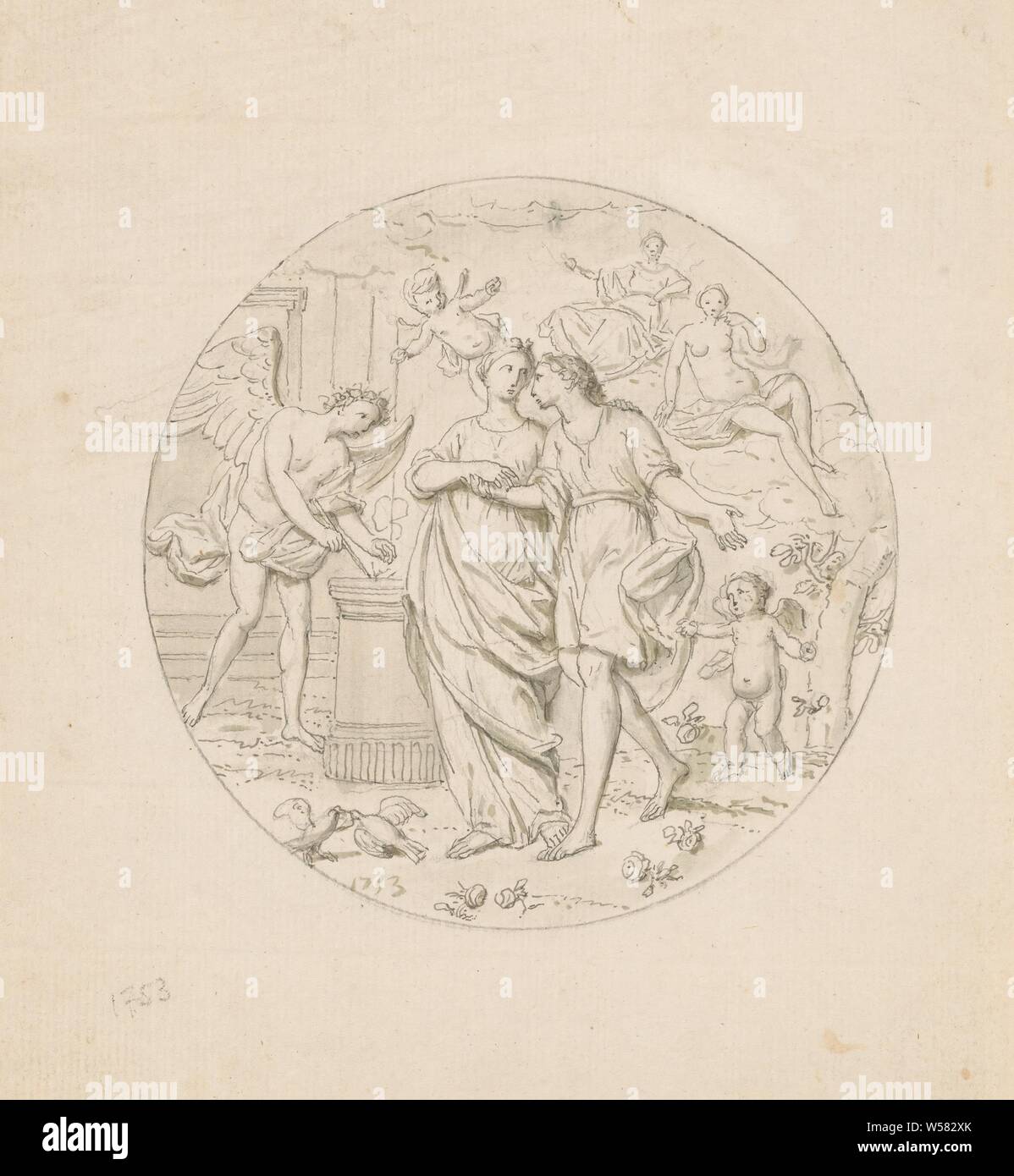 Allegory of marriage (in box with 43 drawings), 'Castitimrimoniale ...