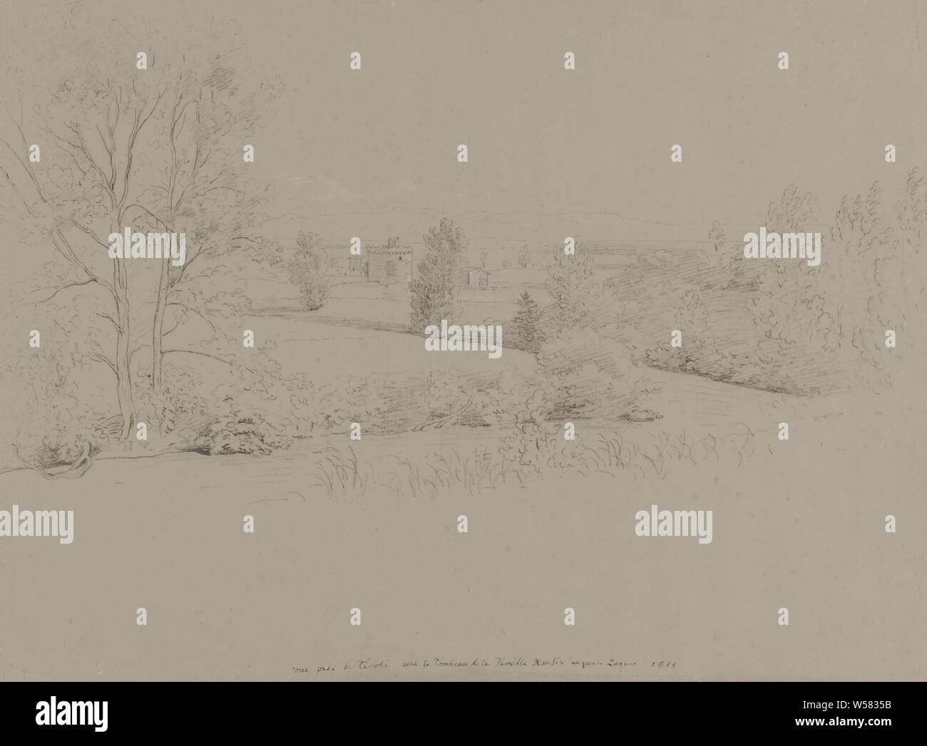 View at Tivoli, Drawing from a group of drawings of landscapes and ...