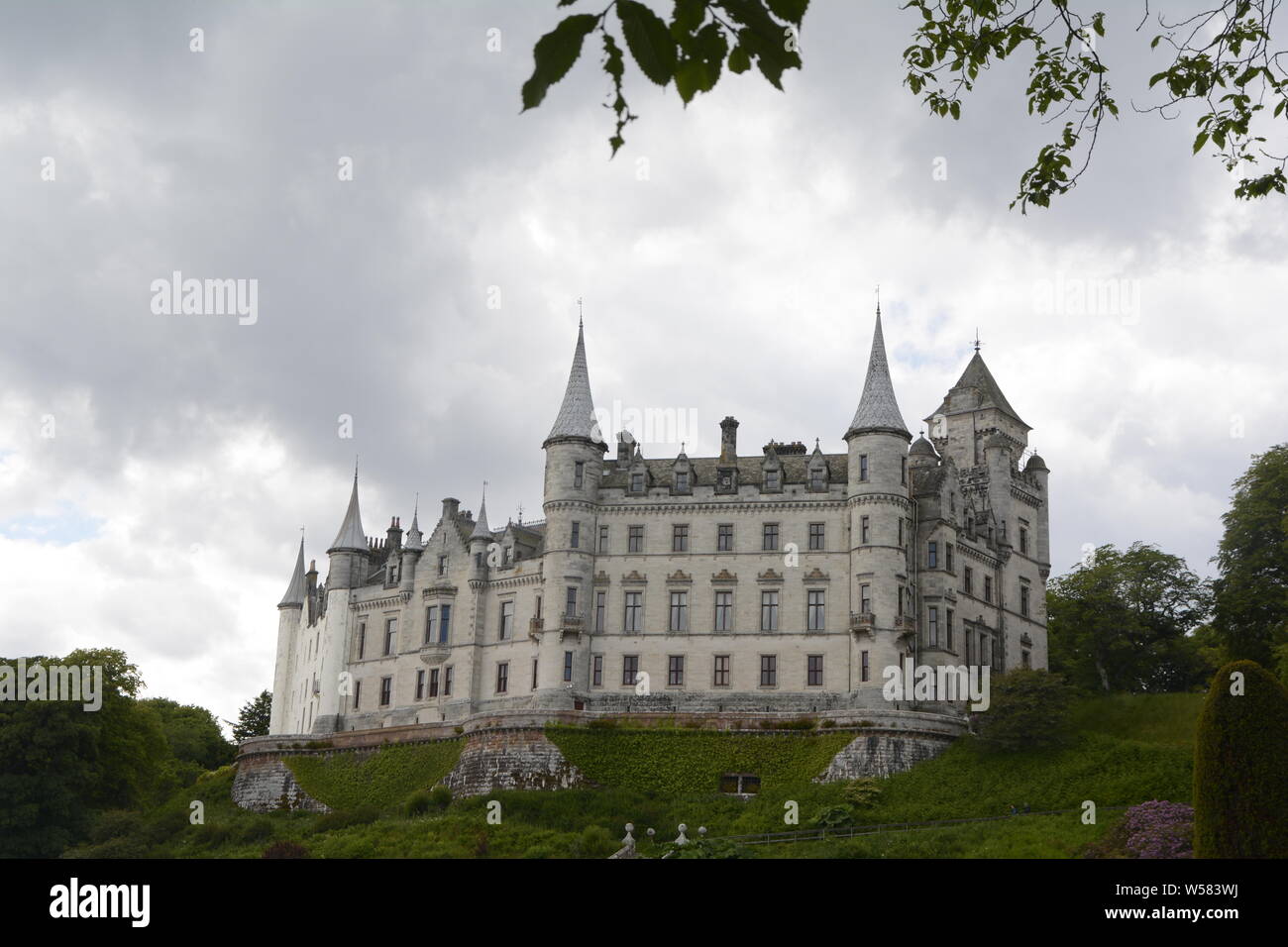 Dunrobin Castle in Scottish Highlands has its origin back to the Middle ...