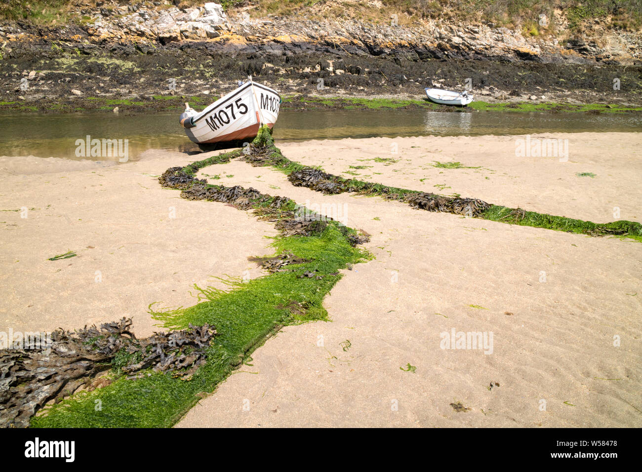 The mouth of the River Solva and estuary and the nearby village of ...