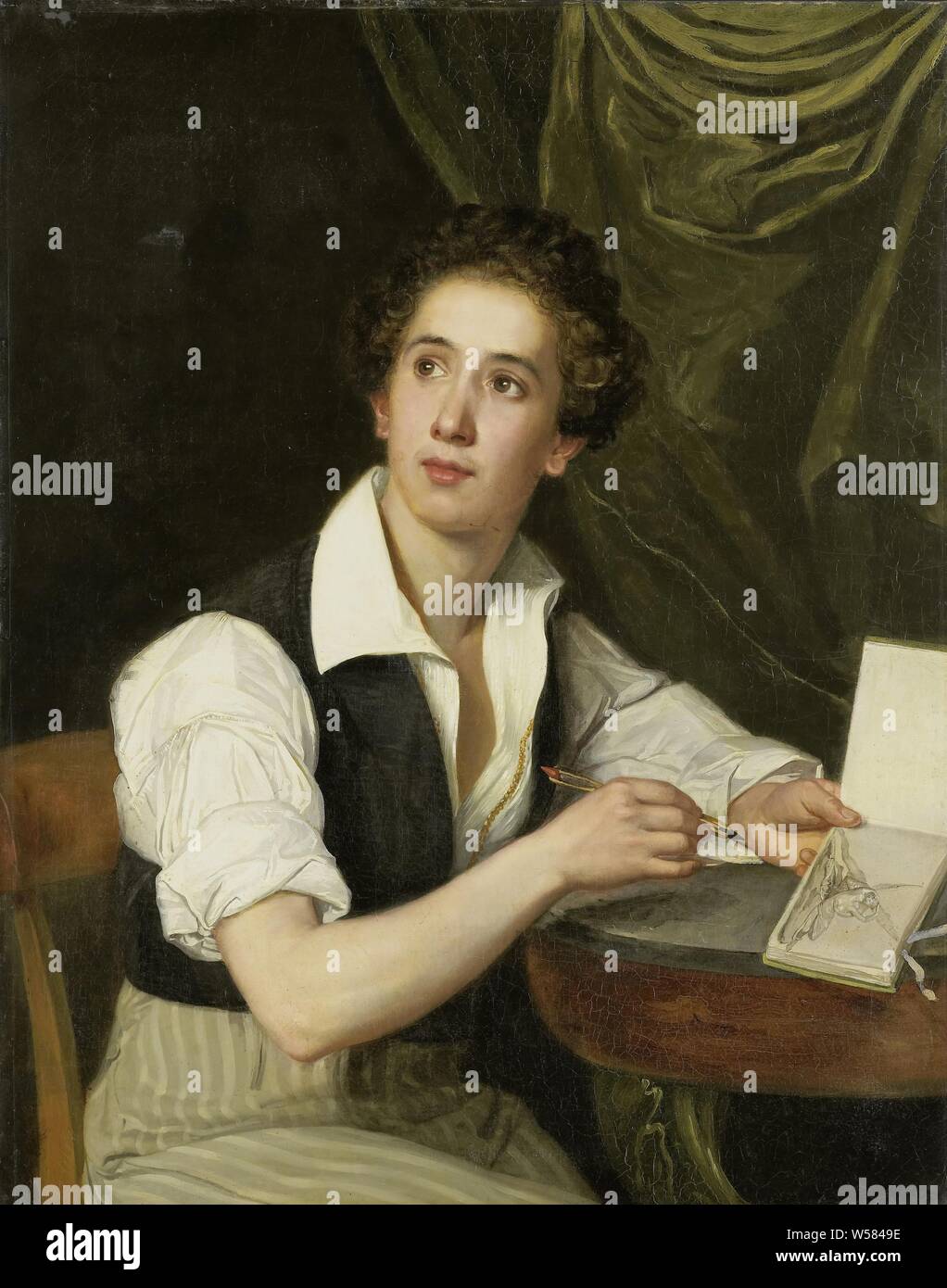 Self-Portrait, Self-portrait of the painter Charles Saligo at a young ...