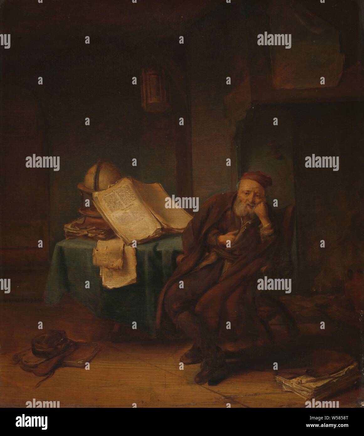 Philosopher in his Study, A philosopher in his study. Old man sitting ...