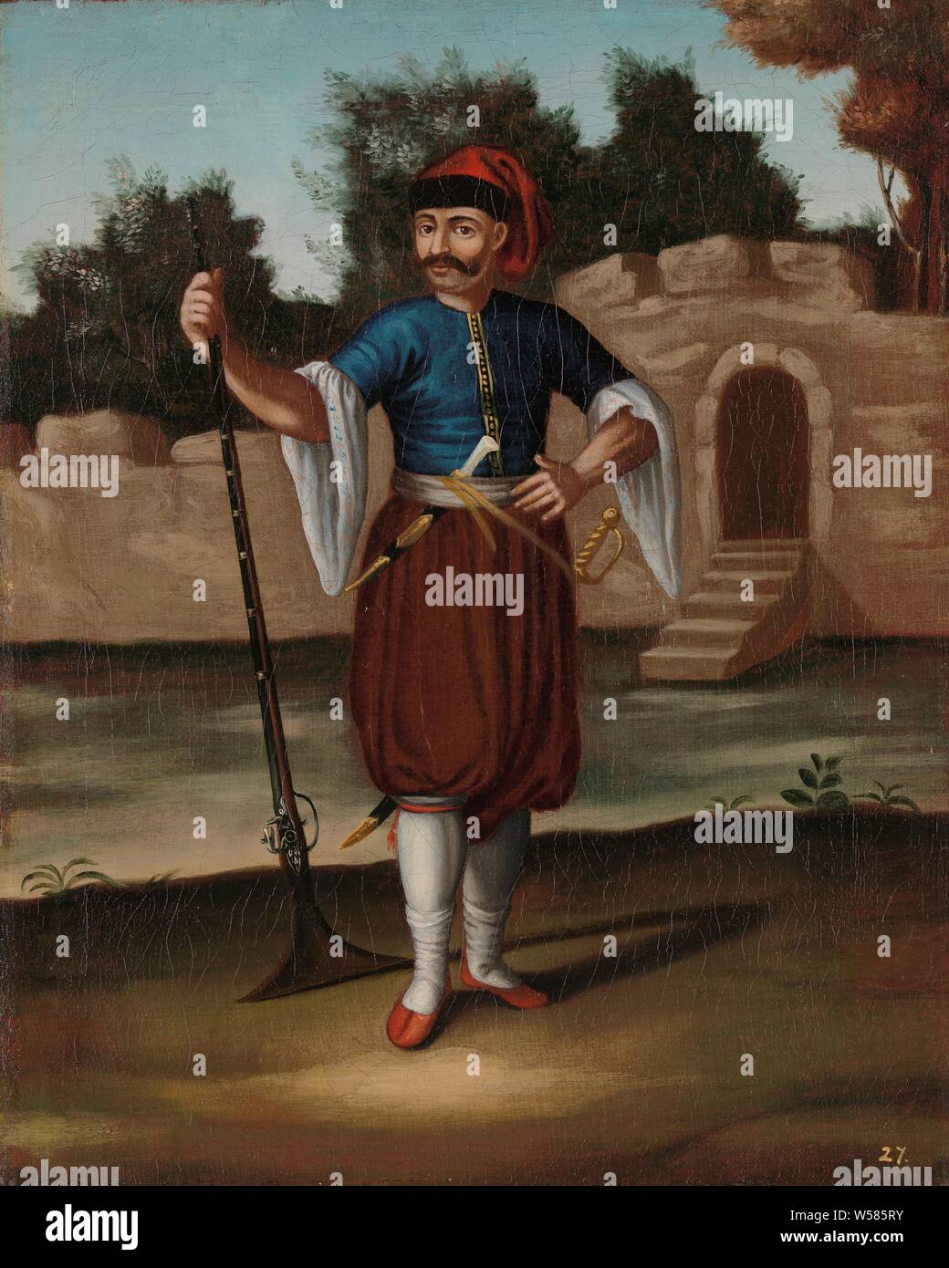 Albanian Soldier, An Albanian soldier. Standing, full-length, in front ...