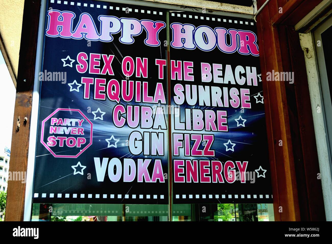 World cup - Restaurant in SUNNY BEACH - Black Sea - BULGARIA Stock ...
