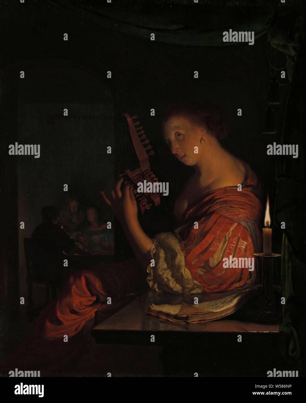 Woman tuning a lute hi-res stock photography and images - Alamy