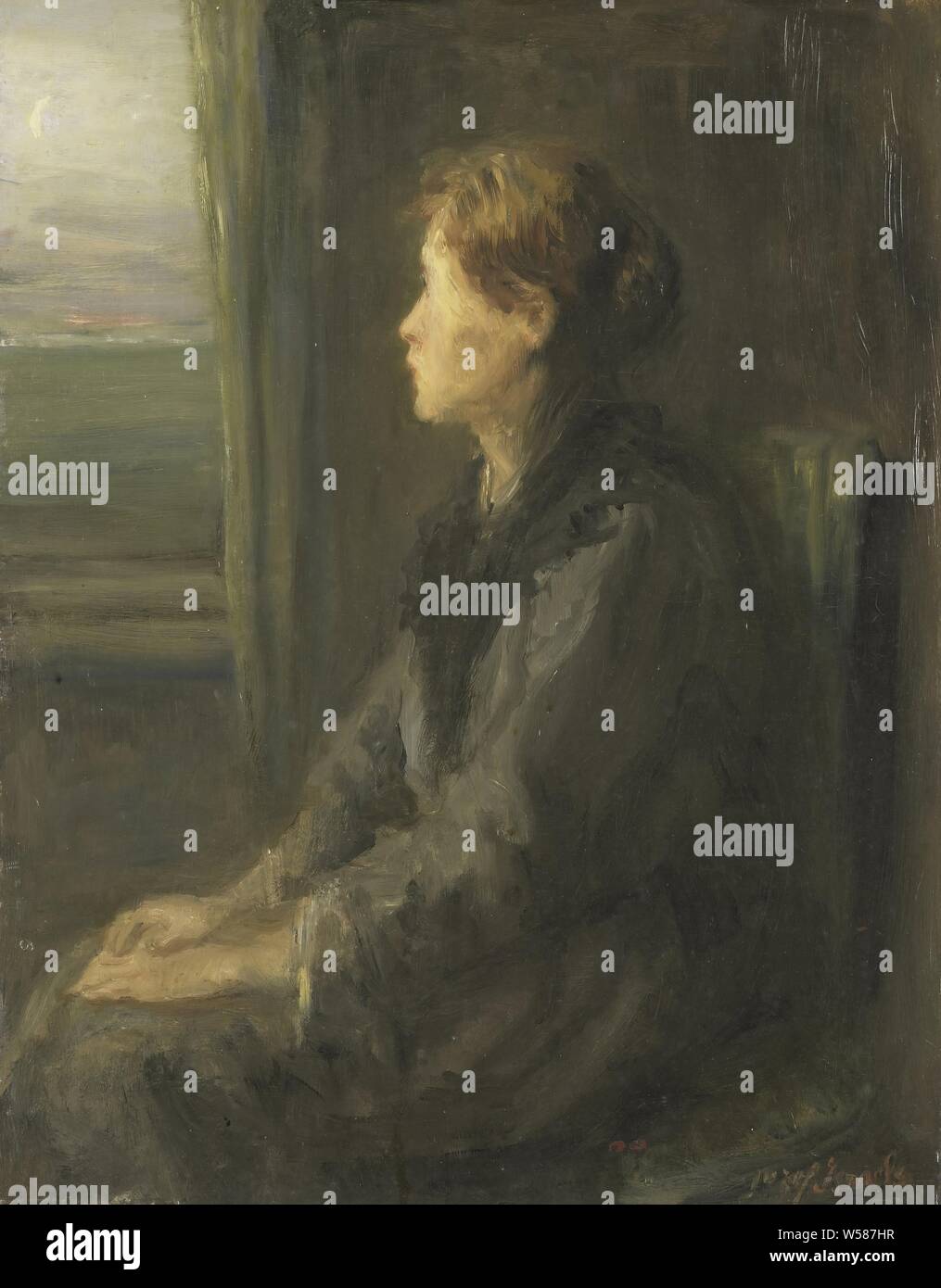 Woman at a Window, A woman sitting at a window. Sitting in front of a ...