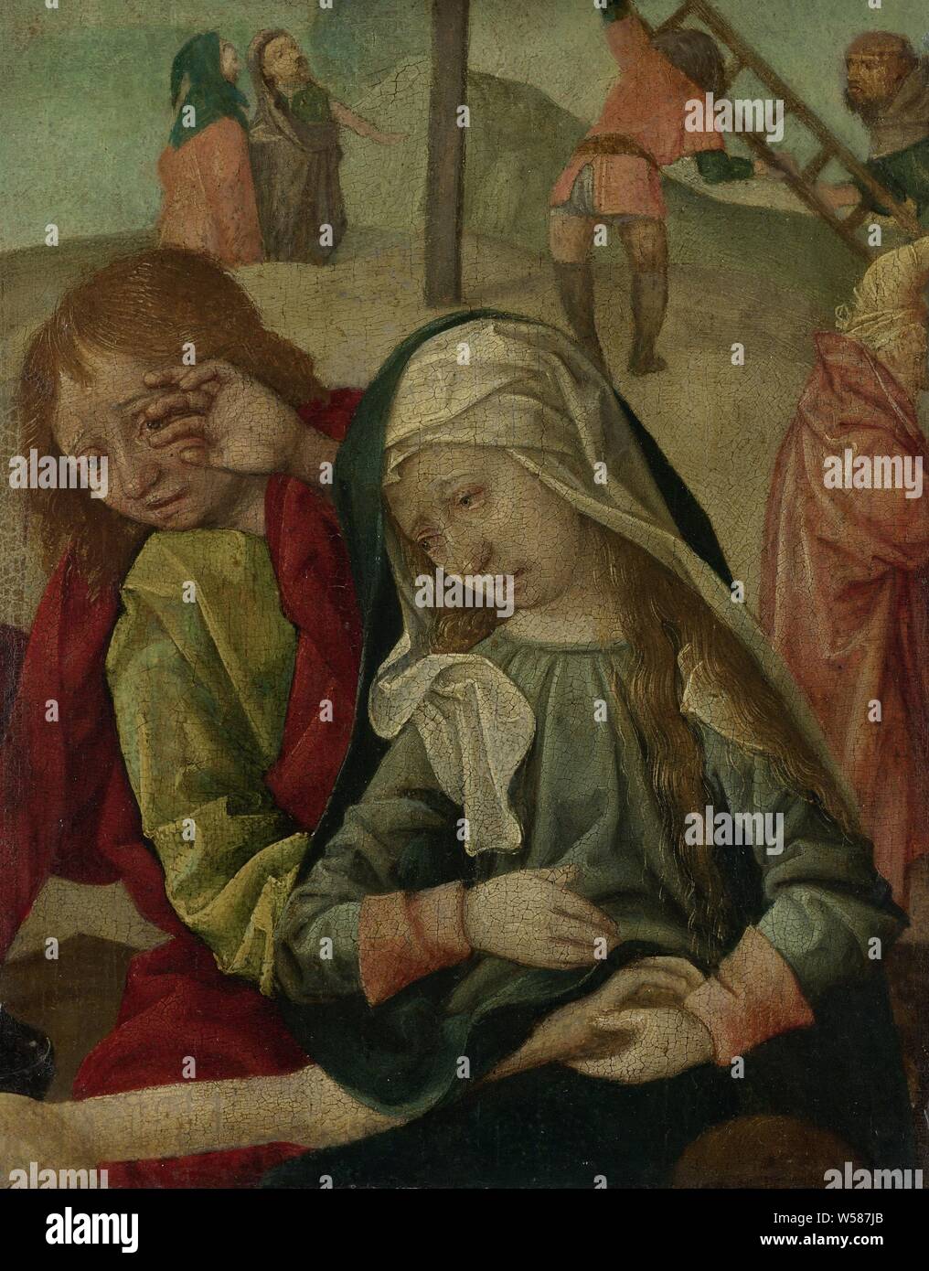 Virgin and Saint John Mourning about the Body of Christ, fragment of a Lamentation of Christ ...