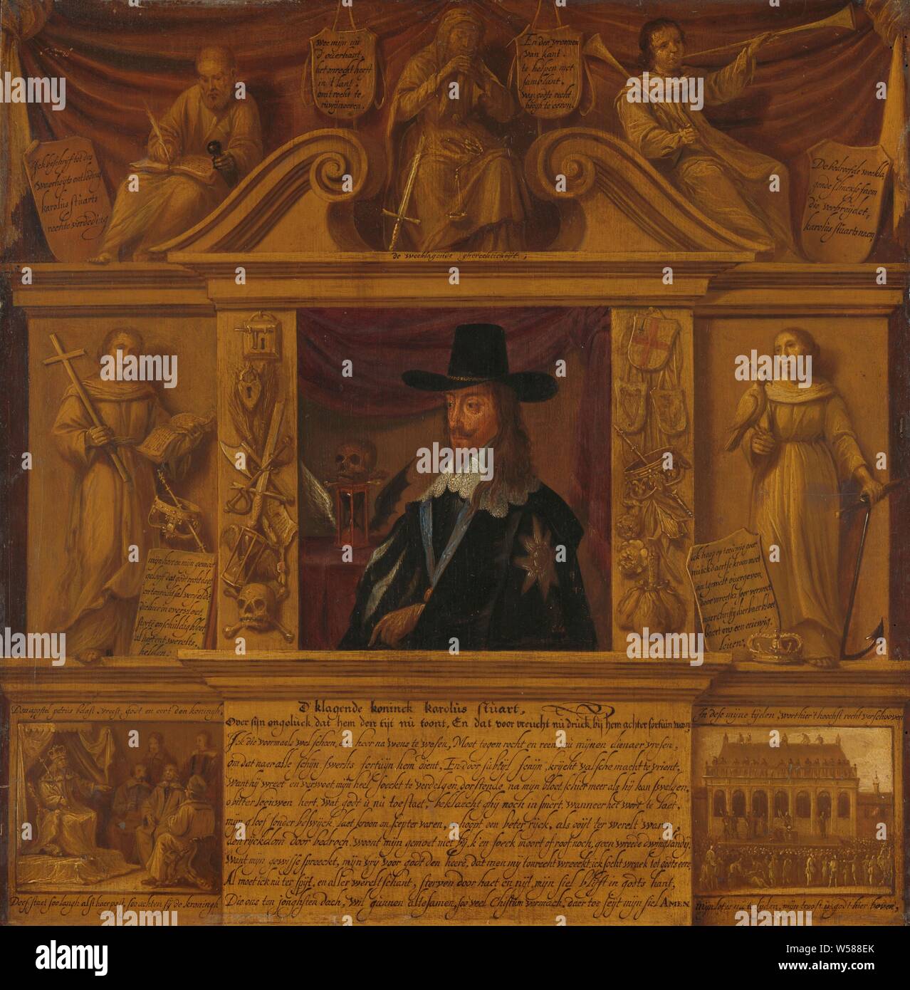 Portrait of Charles I, King of England, in a Frame with Allegorical ...