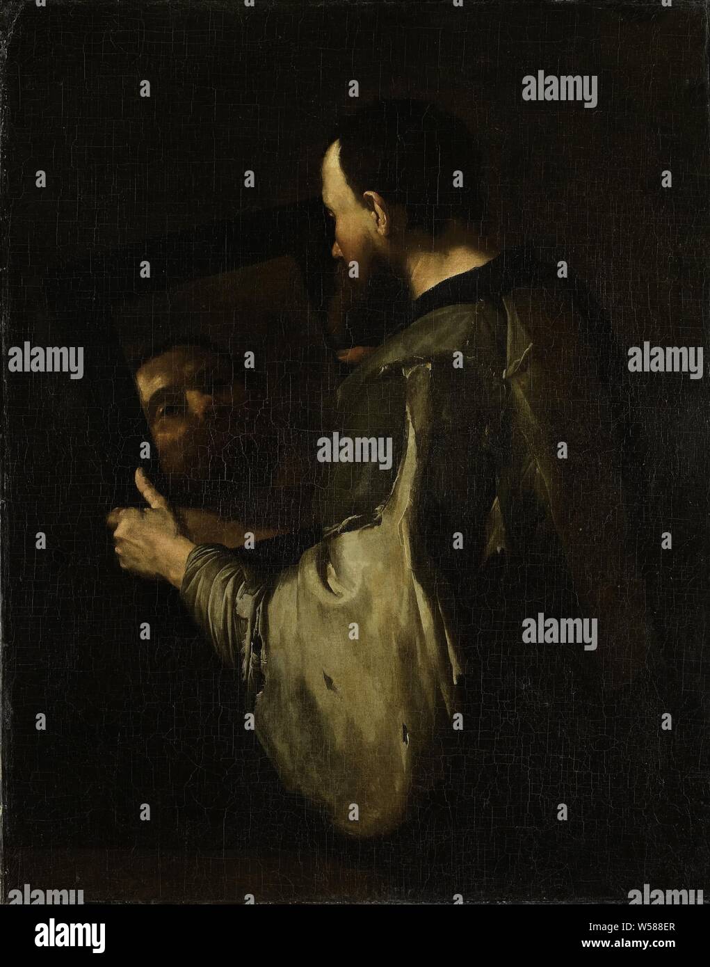 Philosopher with Mirror, A philosopher, probably Socrates, who looks at ...