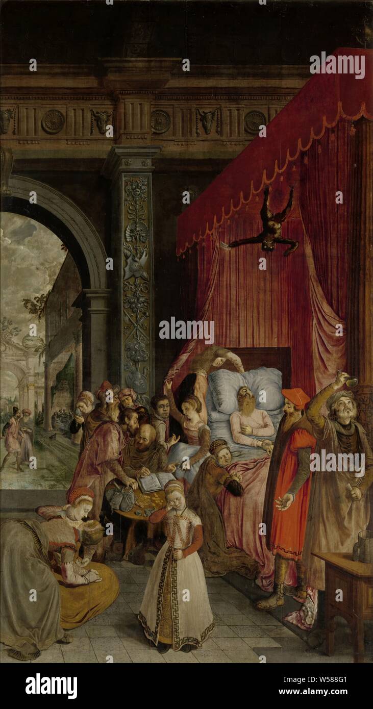 Deathbed of the Rich Man, with a Devil Descending to Retrieve the ...