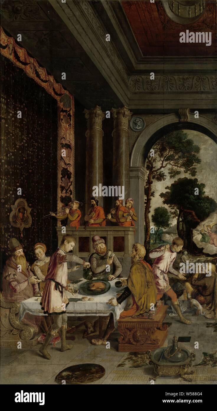 Parable of the Rich Man and Poor Lazarus, The left side panel of a ...