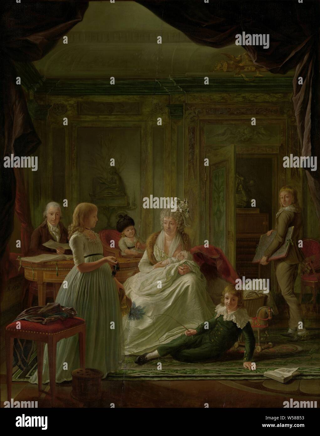 His wife jacoba maria boon and their children hi-res stock photography ...