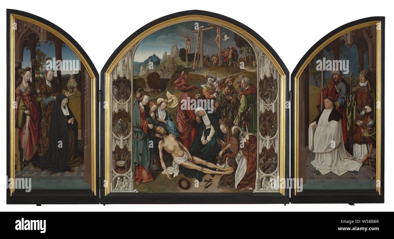 Triptych with the lamentation of Christ, Cornelis Engebrechtsz, Leiden, 1508 - 1510 Stock Photo ...