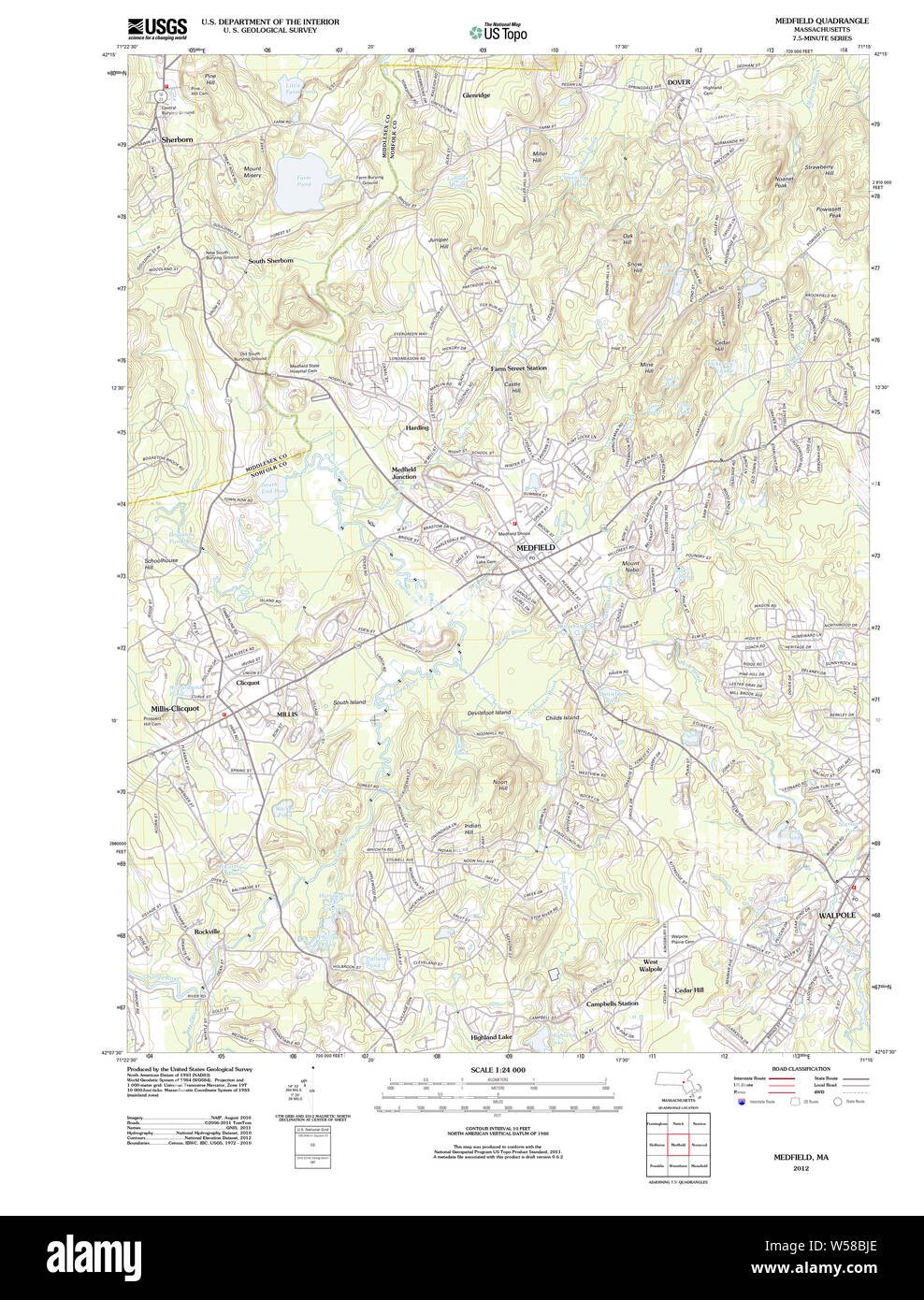 Medfield massachusetts map hi-res stock photography and images - Alamy