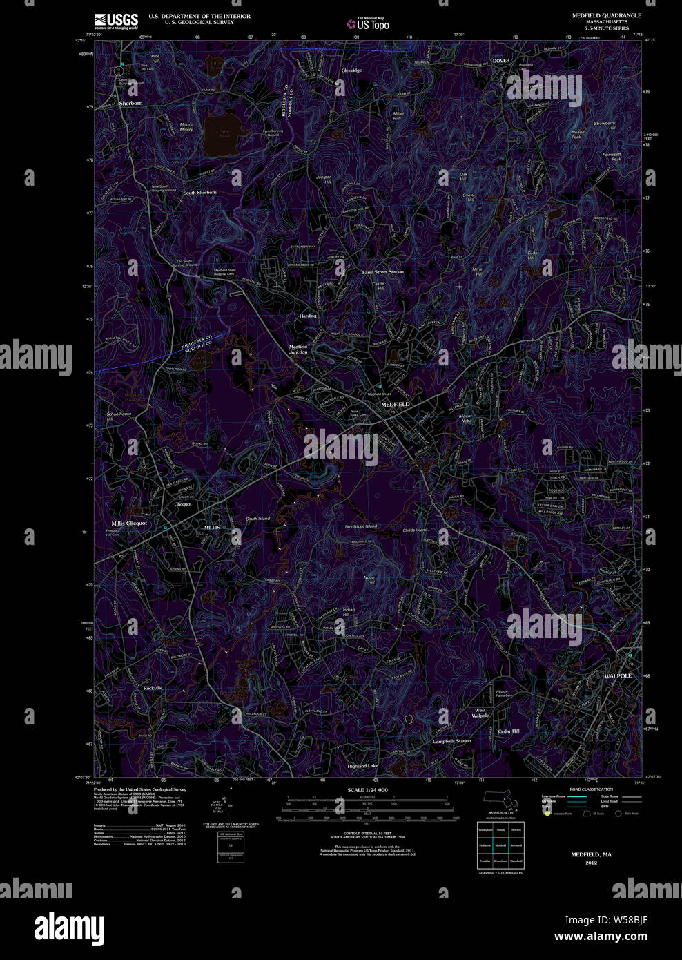 Map of medfield hi-res stock photography and images - Alamy