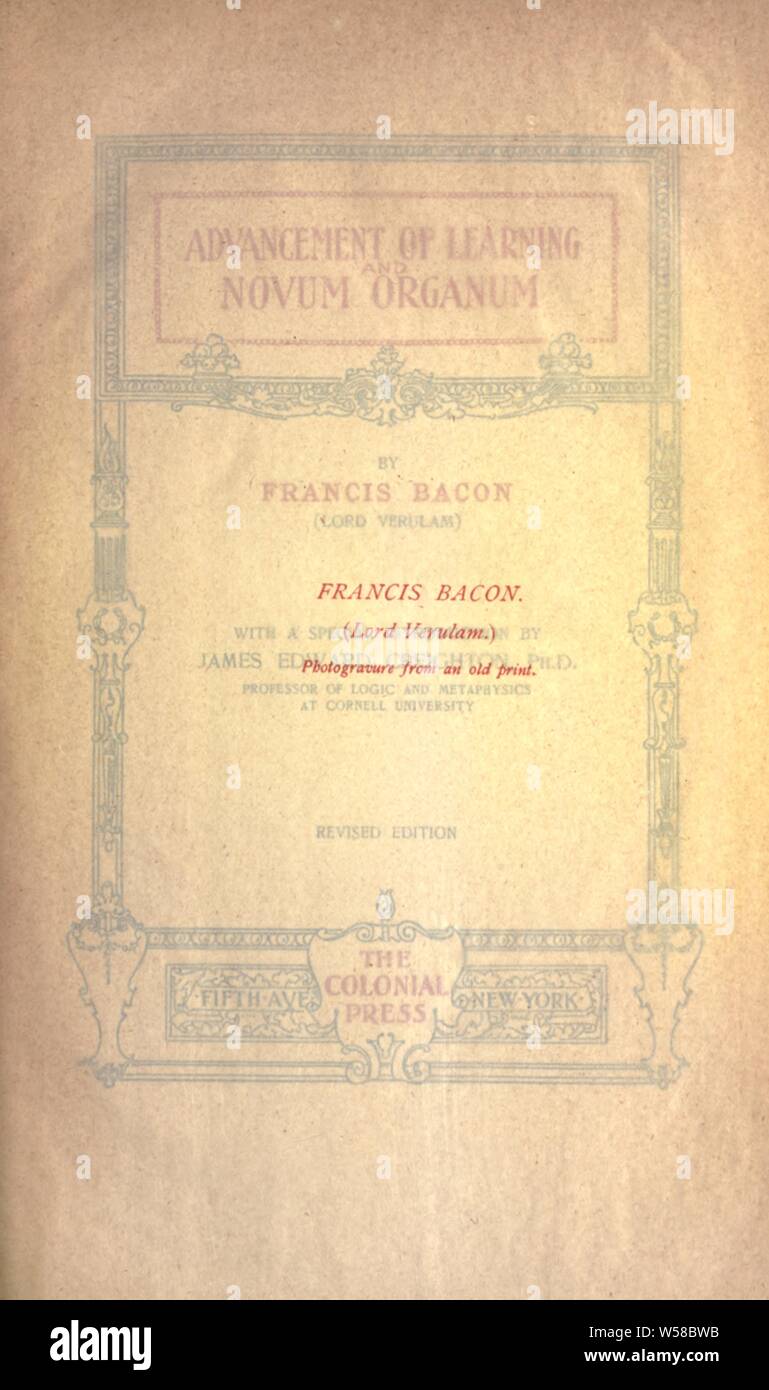 Novum organum francis bacon hi-res stock photography and images - Alamy