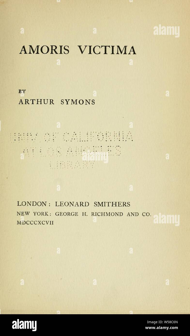 Symons arthur hi-res stock photography and images - Alamy