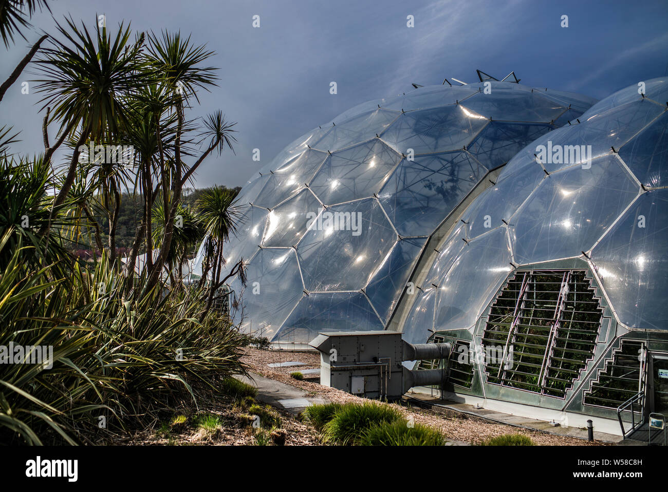 Eden project biomes greenhouse domes St Austell Cornwall Stock Photo ...