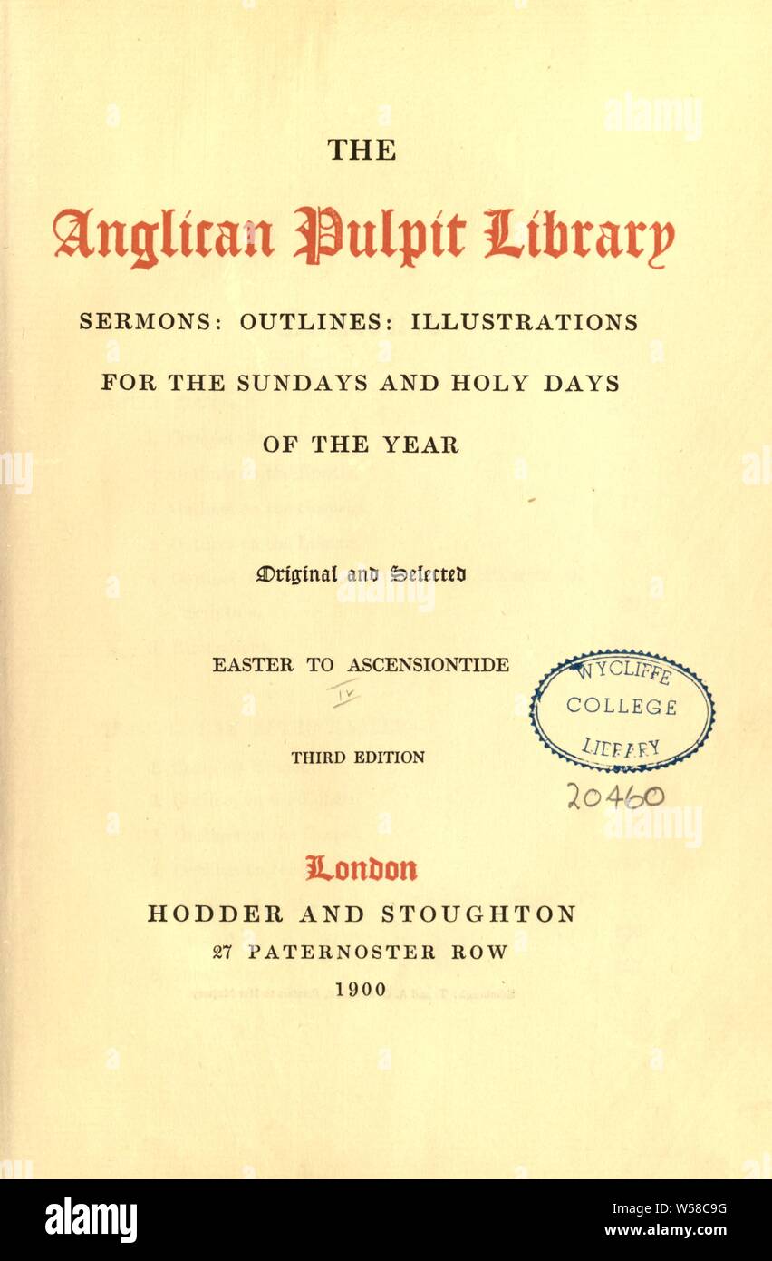 Anglican pulpit library hi-res stock photography and images - Alamy