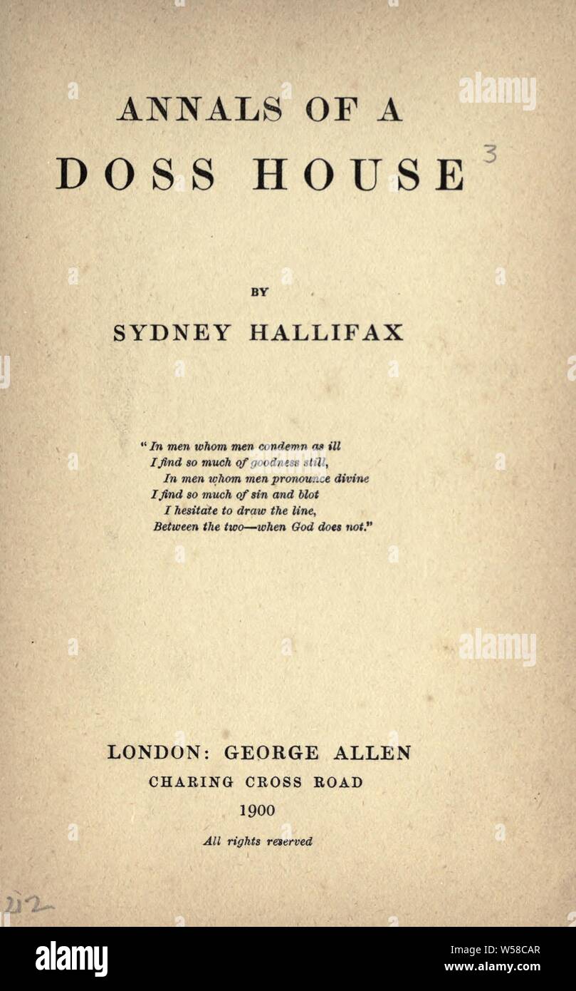 Doss house hi-res stock photography and images - Alamy