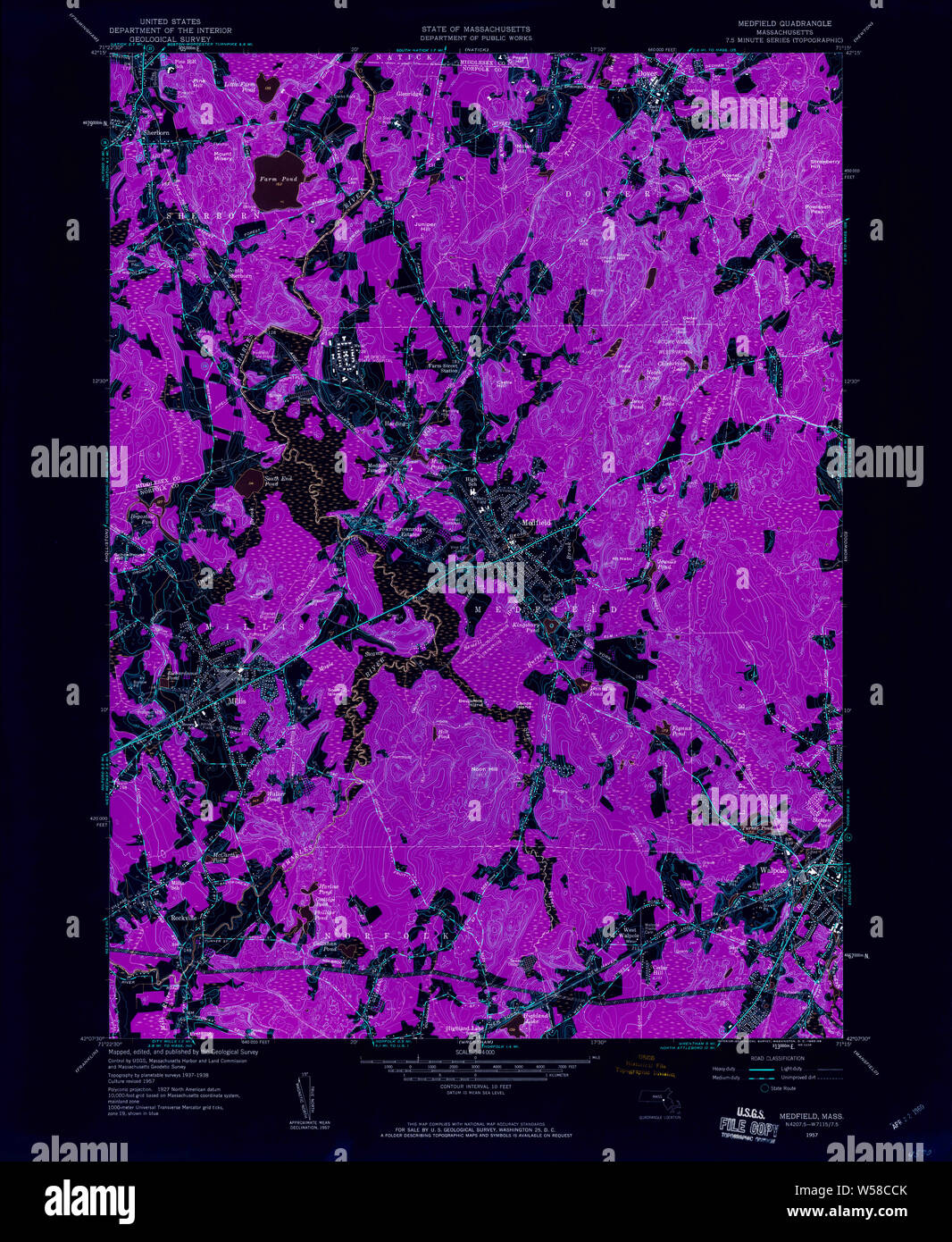 Map of medfield hi-res stock photography and images - Alamy