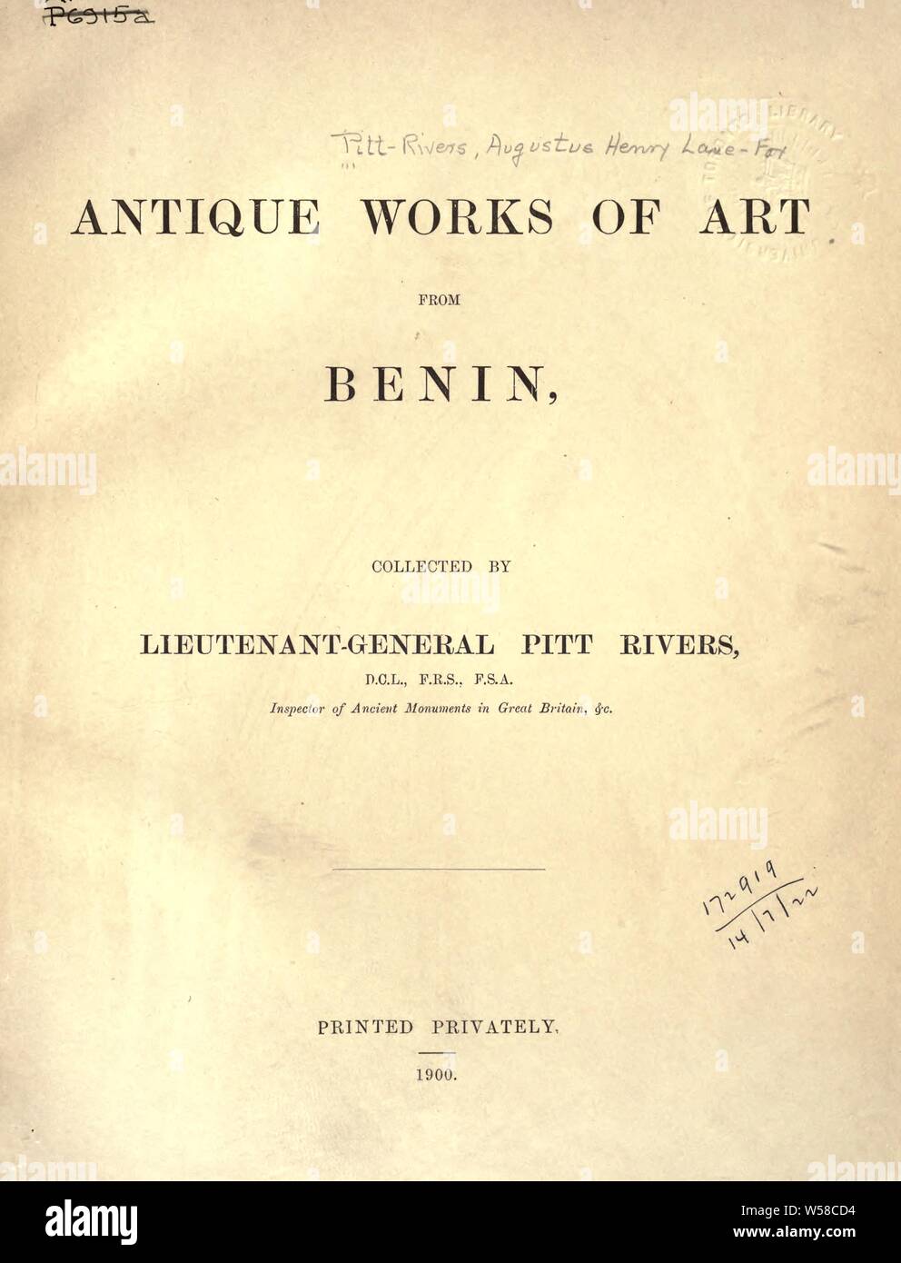 Henry lane fox pitt rivers hi-res stock photography and images - Alamy