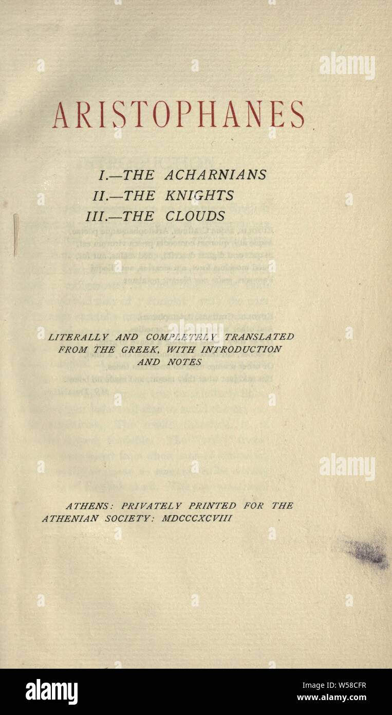 The acharnians aristophanes hi-res stock photography and images - Alamy