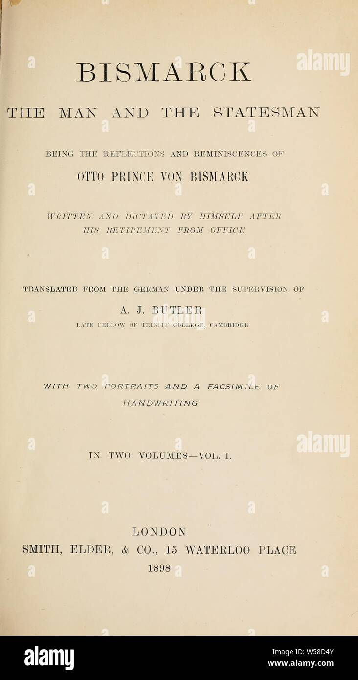 Otto von bismarck 1815 1898 statesman hi-res stock photography and ...