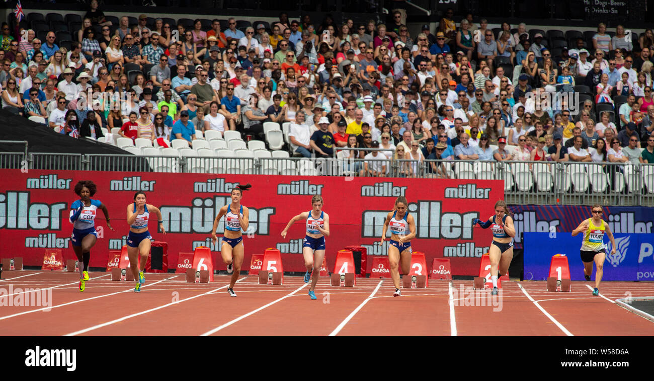 LONDON, ENGLAND - JULY 21: Kadeena Cox, Eve Walsh-Dann, Olivia Breen ...