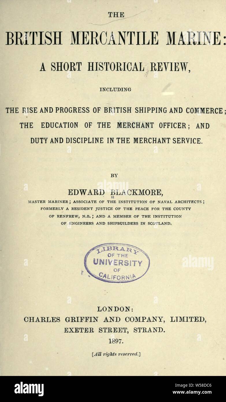 The British mercantile marine: : Blackmore, Edward Stock Photo - Alamy