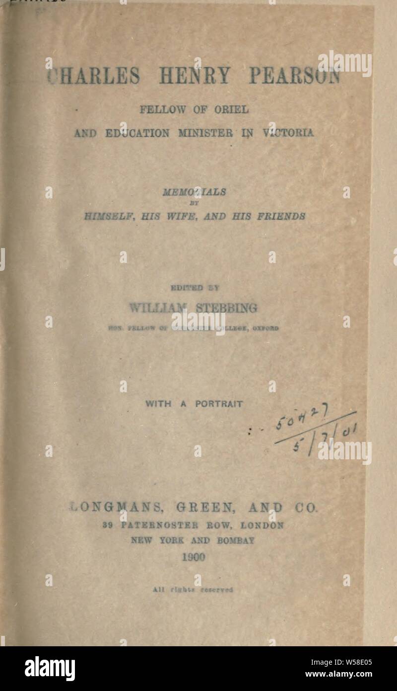 Charles henry pearson hi-res stock photography and images - Alamy