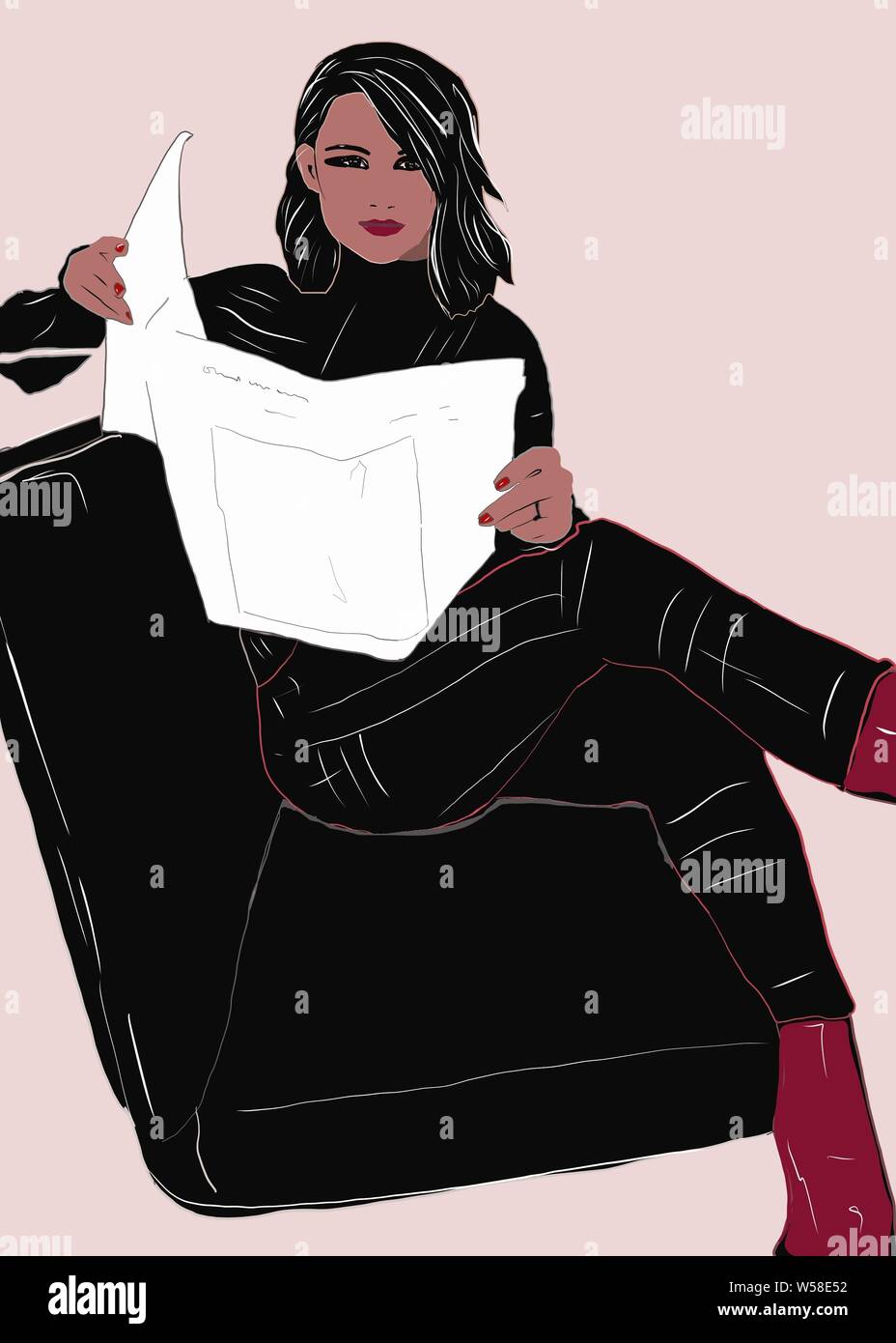 Illustration Make up on different races of trendy girl or women ...