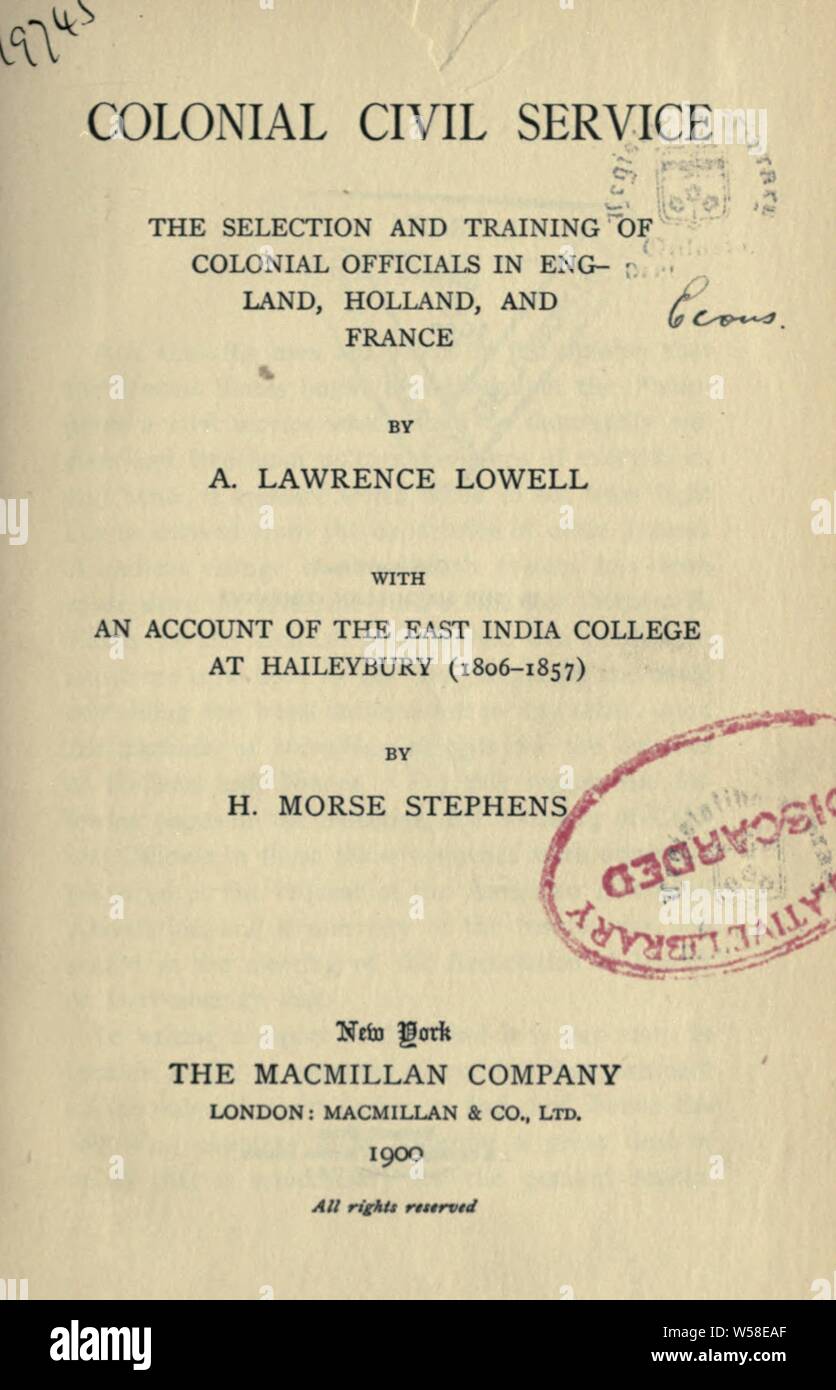 Colonial service hi-res stock photography and images - Alamy