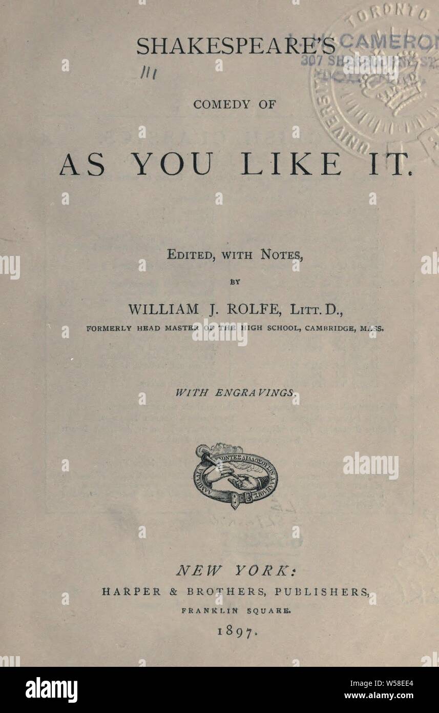 As you like it shakespeare hi-res stock photography and images - Alamy