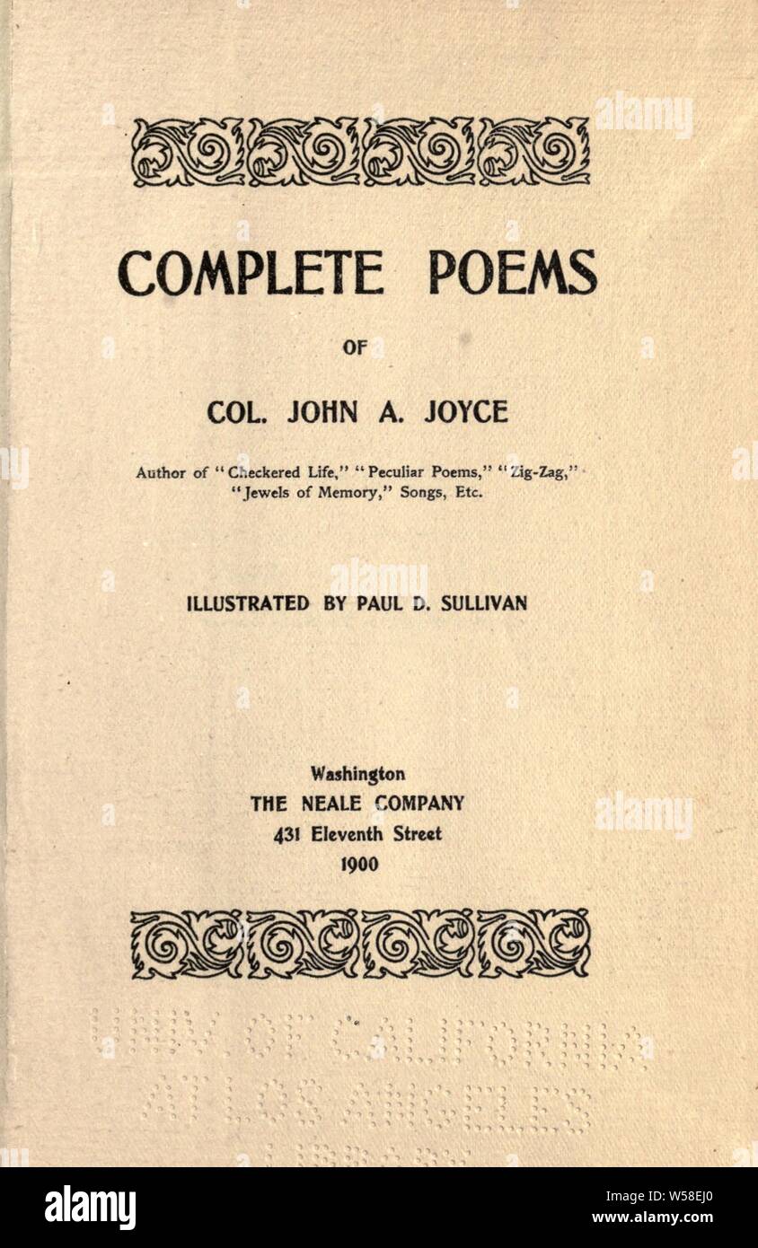 Complete poems of Col. John A. Joyce : Joyce, John Alexander, 1842-1915 ...