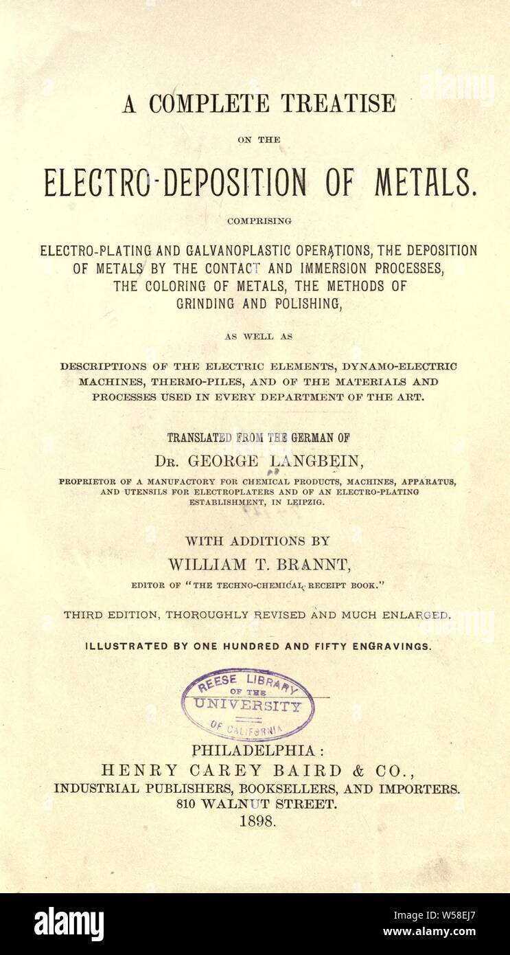 Galvanoplastic operations hi-res stock photography and images - Alamy