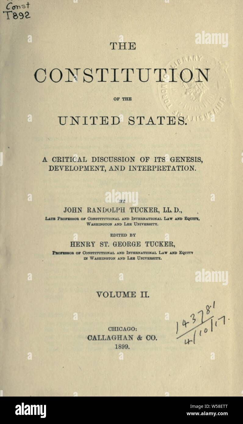 The Constitution of the United States, a critical discussion of its ...