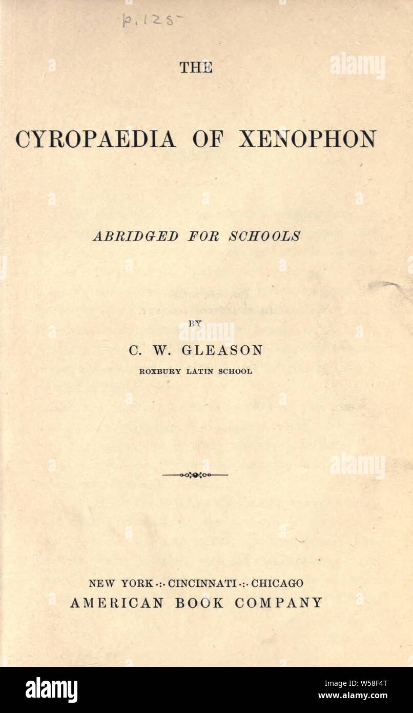 The Cyropaedia of Xenophon : Xenophon Stock Photo - Alamy