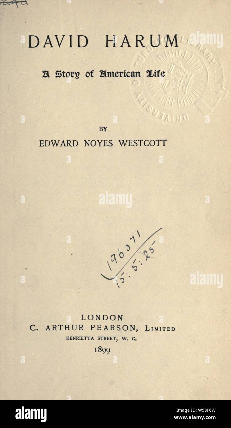 Edward noyes westcott hi-res stock photography and images - Alamy