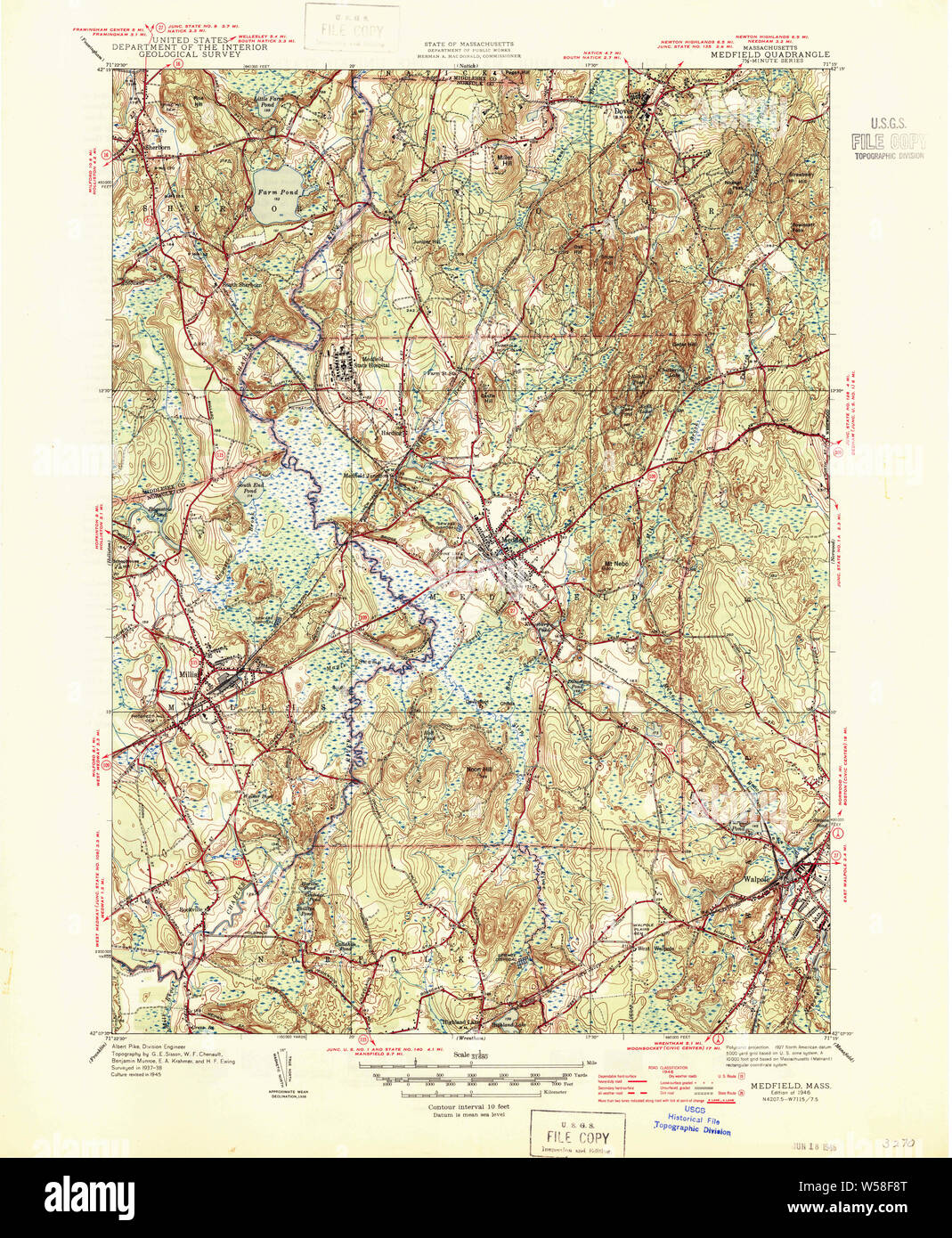 Medfield massachusetts map hi-res stock photography and images - Alamy