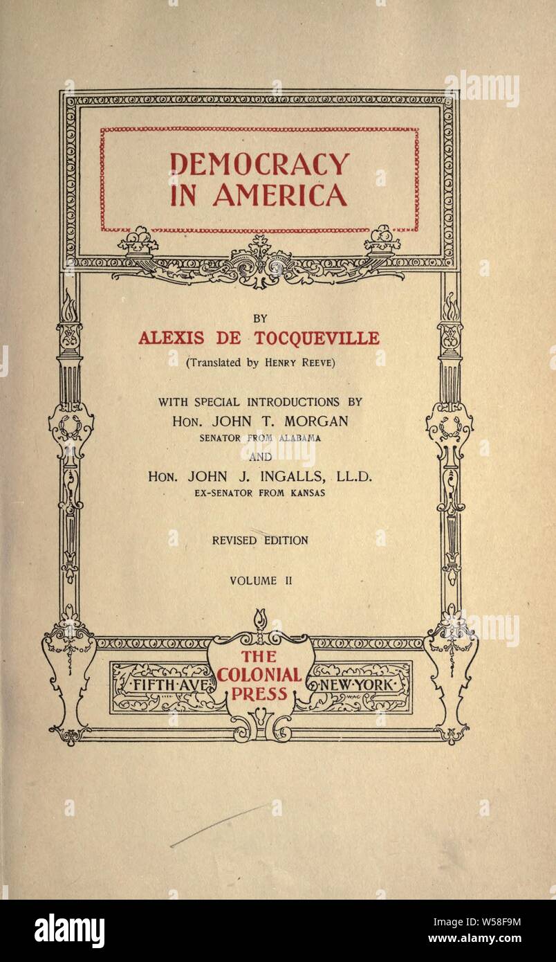 De tocqueville democracy in america hi-res stock photography and images ...