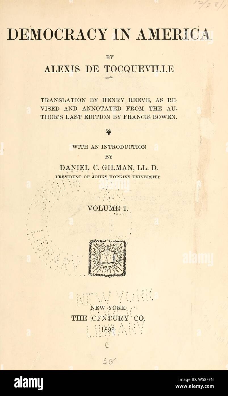 Democracy in america alexis hi-res stock photography and images - Alamy