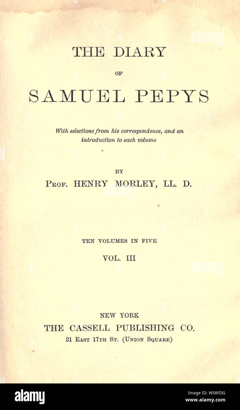 1633 samuel pepys hi-res stock photography and images - Alamy