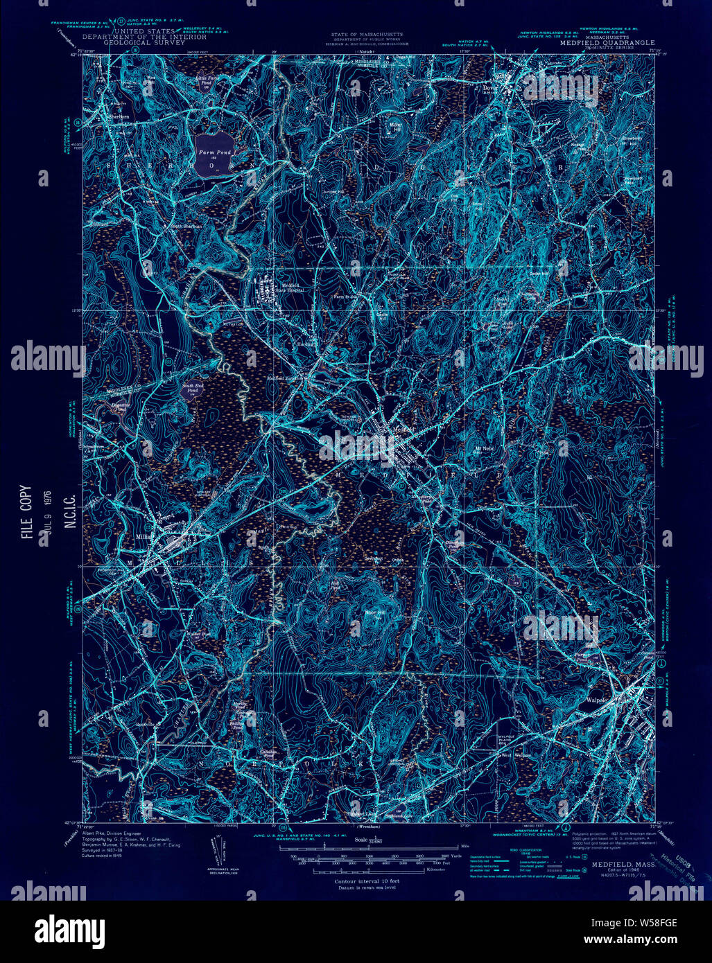 Map of medfield hi-res stock photography and images - Alamy