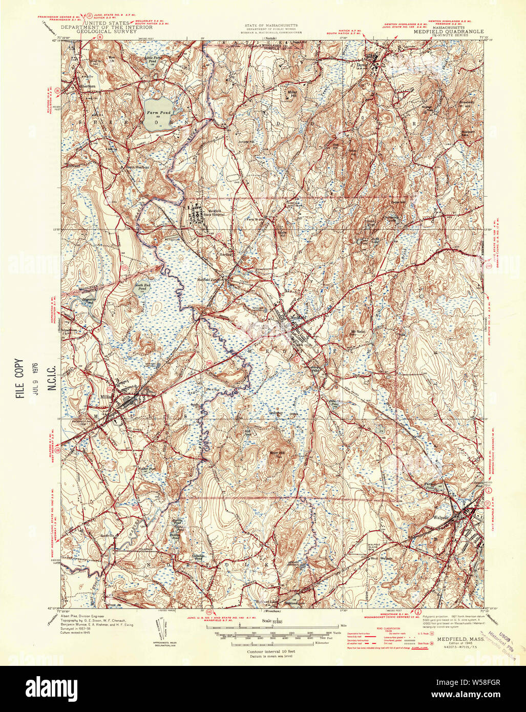 Map of medfield hi-res stock photography and images - Alamy