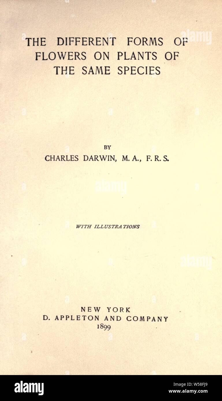 Darwin different forms of flowers hi-res stock photography and images ...