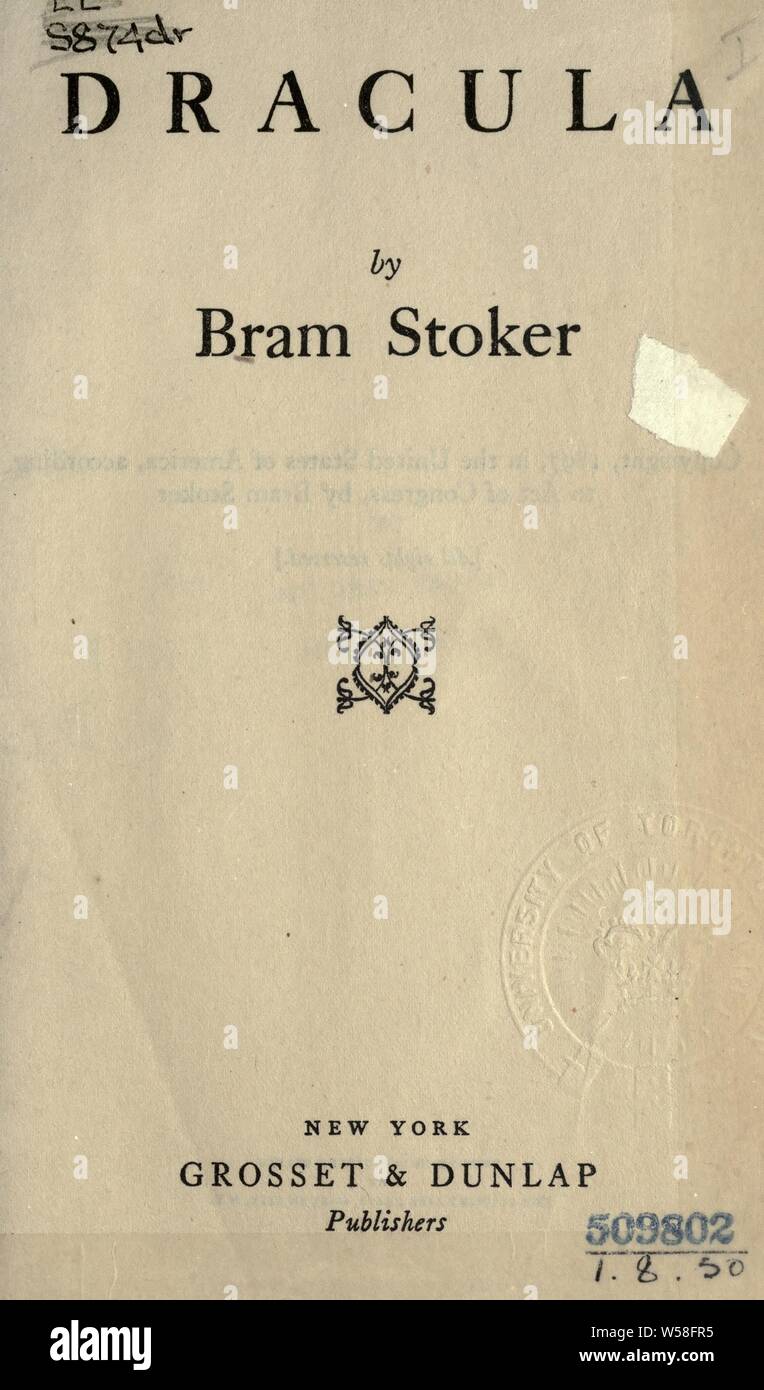Portada Del Libro De Drácula Original