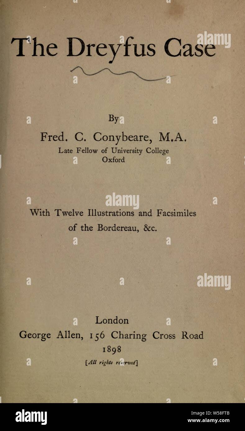 The Dreyfus case : Conybeare, F. C. (Frederick Cornwallis), 1856-1924 ...