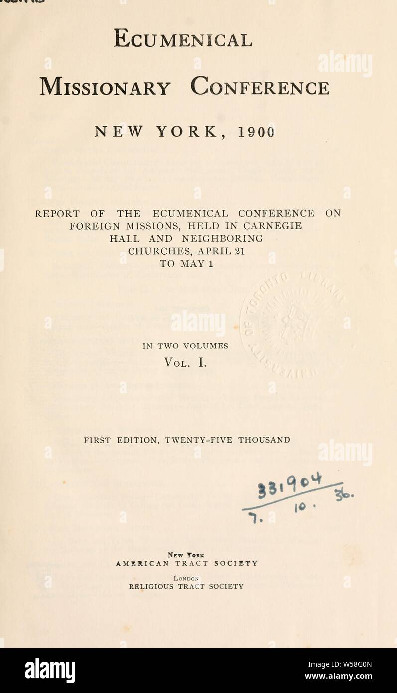 Ecumenical Missionary Conference, New York, 1900; report of the ...